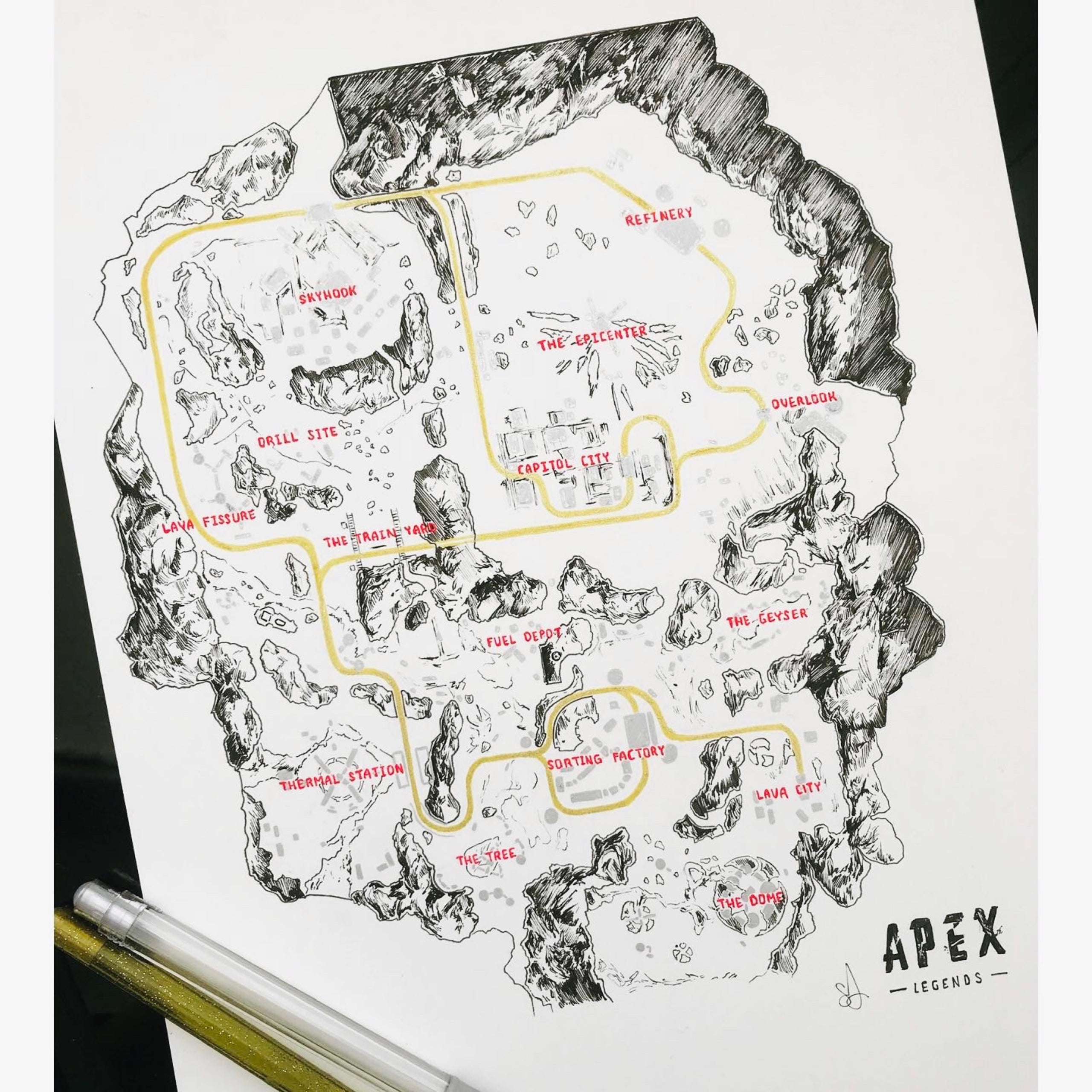 Apex Legends Wall Art - World’s Edge Map | Entransing Art
